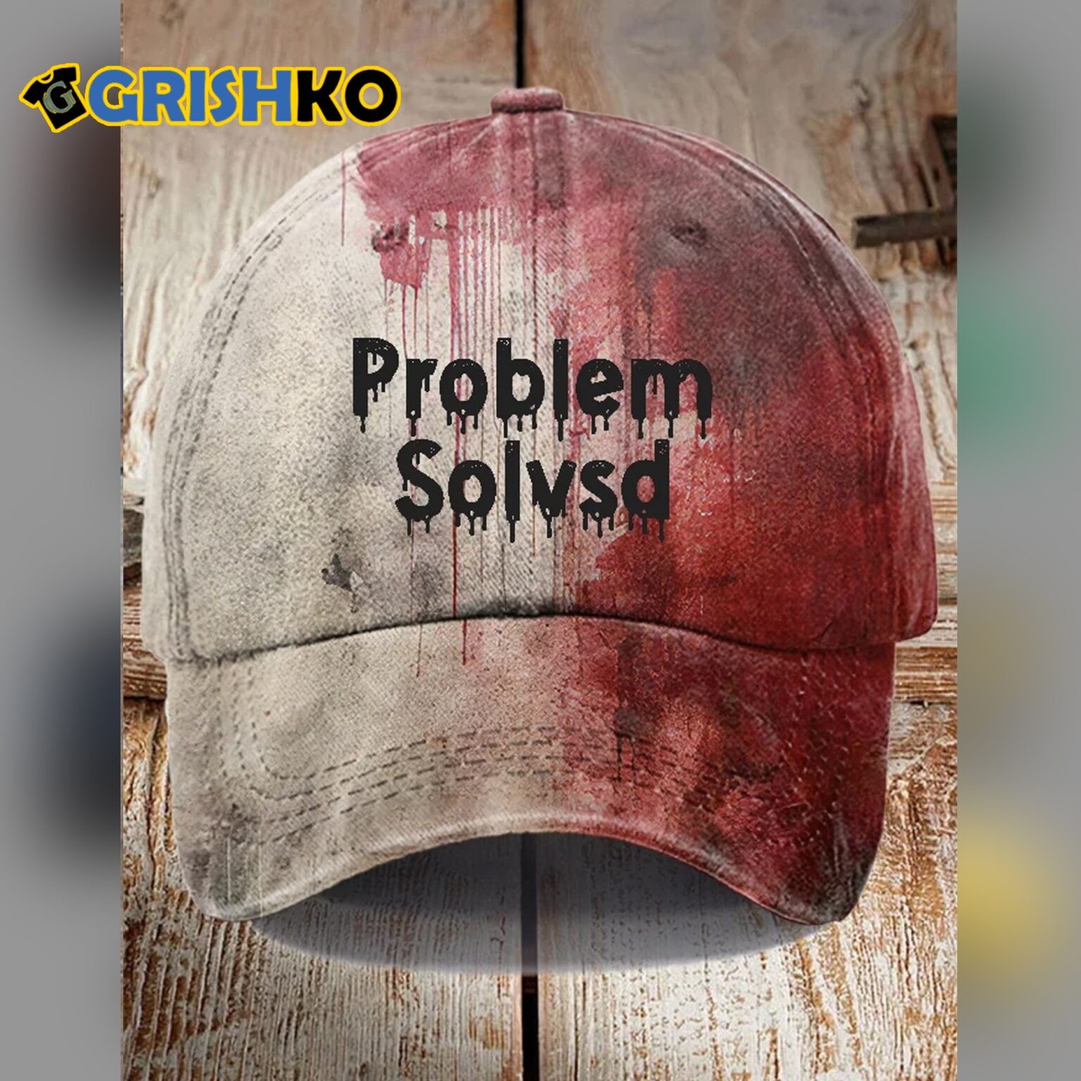 Unisex Problem Solved Bloody Halloween Print Hat Unisex Problem Solved Bloody Halloween Print Hat