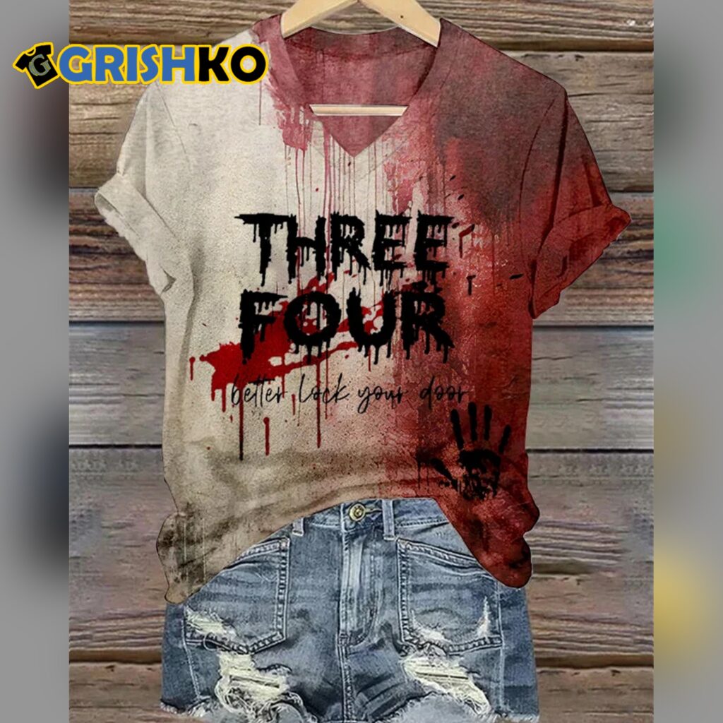 Women's Bloody Problem Solved Halloween Print Crew Neck Sweatshirt ...