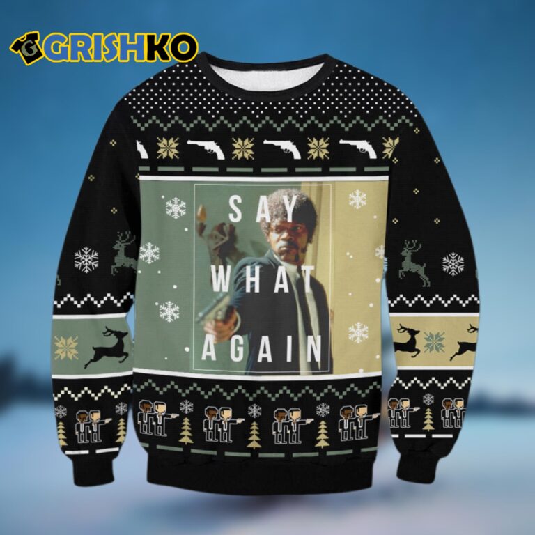 Pulp Fiction mens Classic Ugly Christmas Sweater - Grishko.com