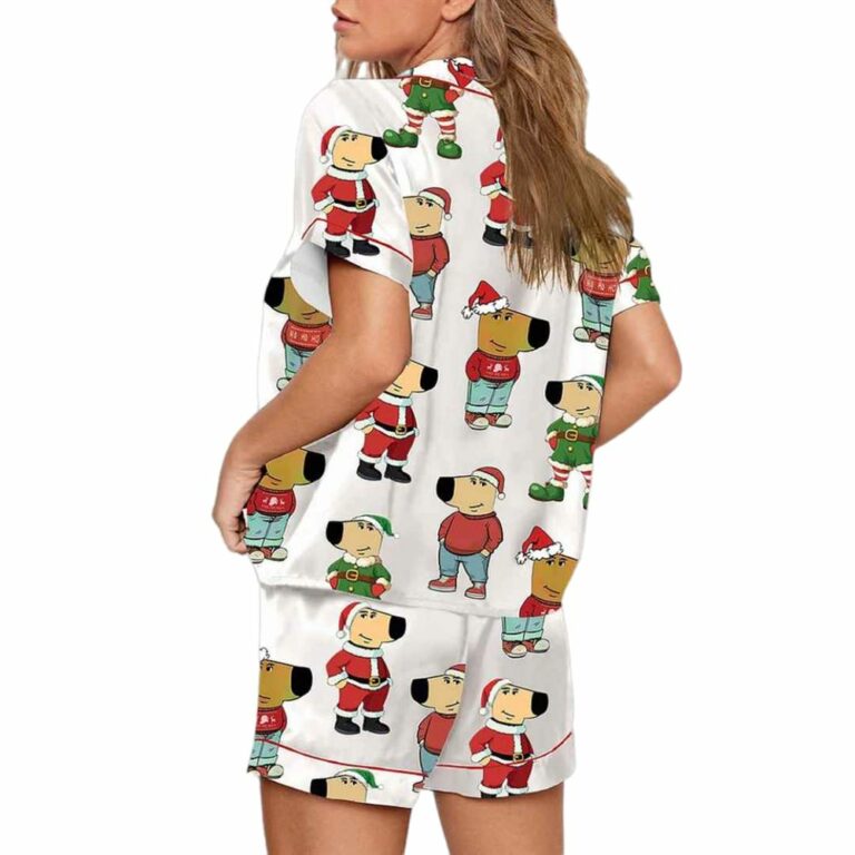 Christmas Chill Guy Meme Pajama Set - Grishko.com