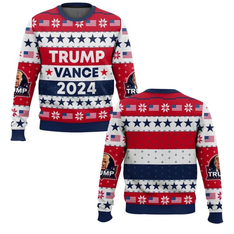 Trump Vance 2024 Christmas Ugly Sweater - Grishko.com